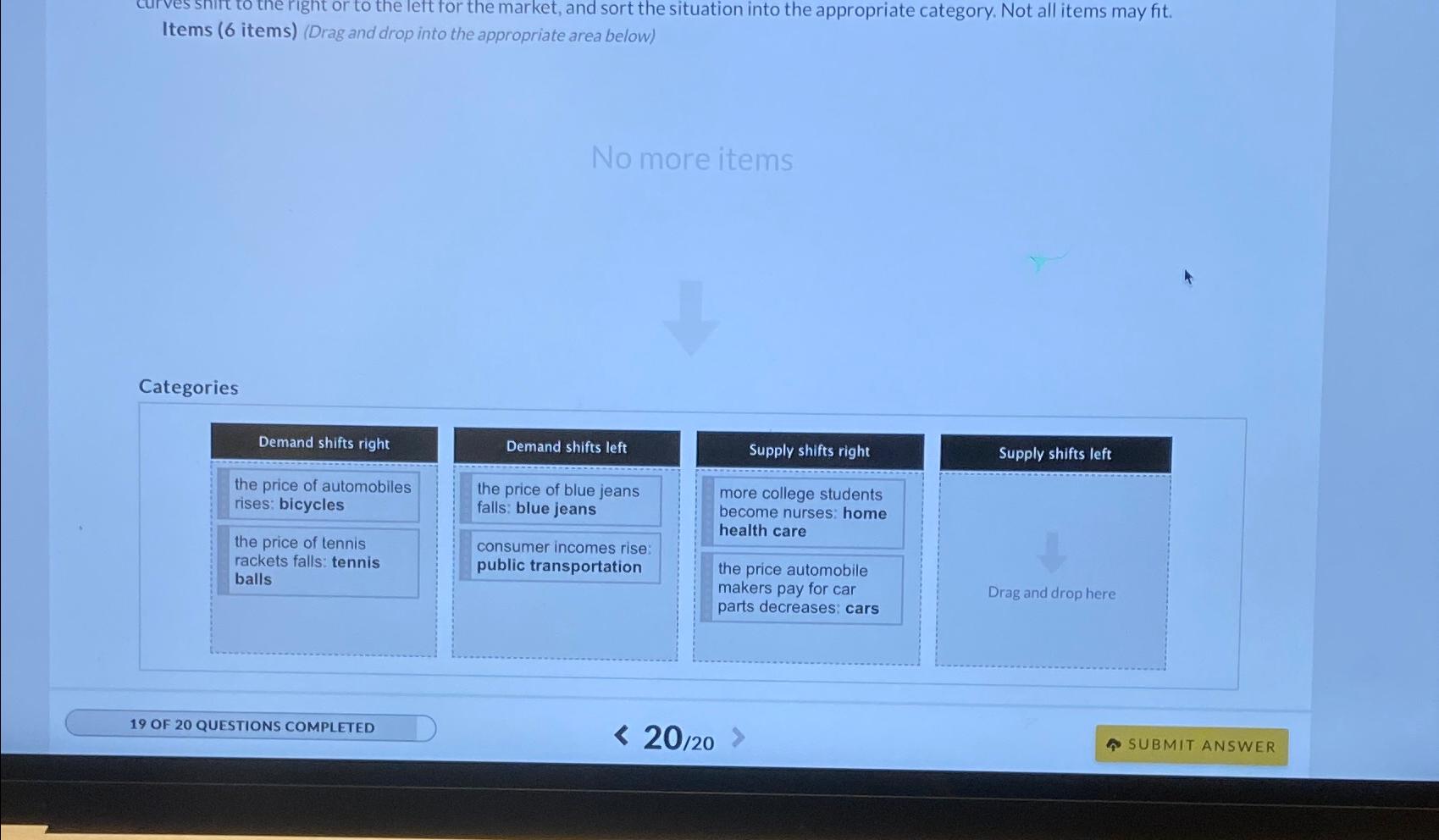 Solved . ﻿Items (6 ﻿items) (Drag and drop into the | Chegg.com