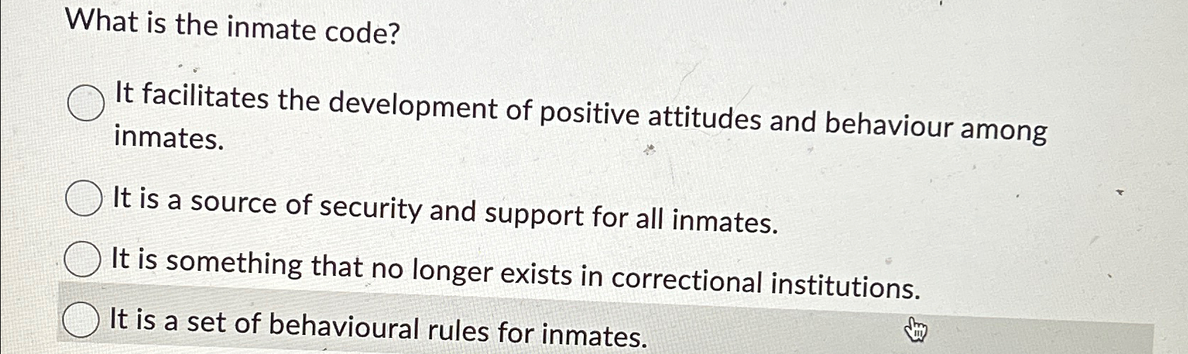 Solved What is the inmate code?It facilitates the | Chegg.com