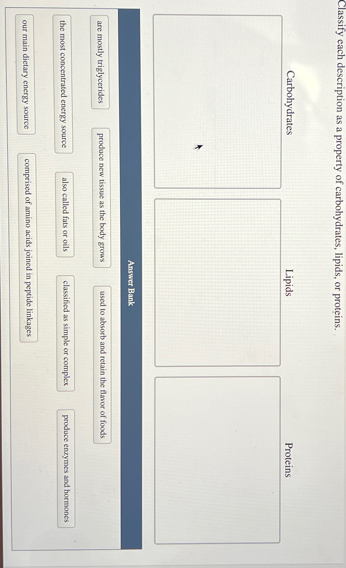 Solved Classify each description as a property of | Chegg.com