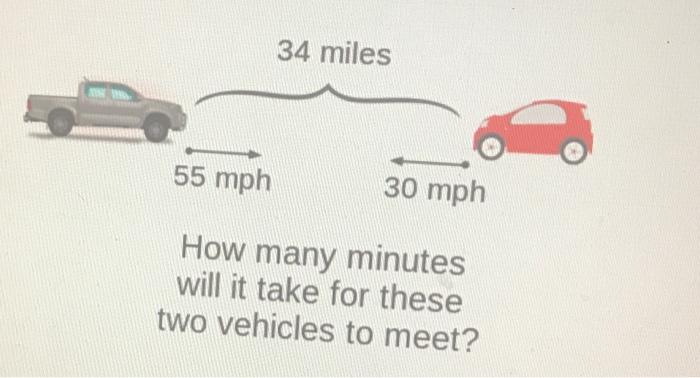 Solved 34 miles 55 mph 30 mph How many minutes will it take | Chegg.com