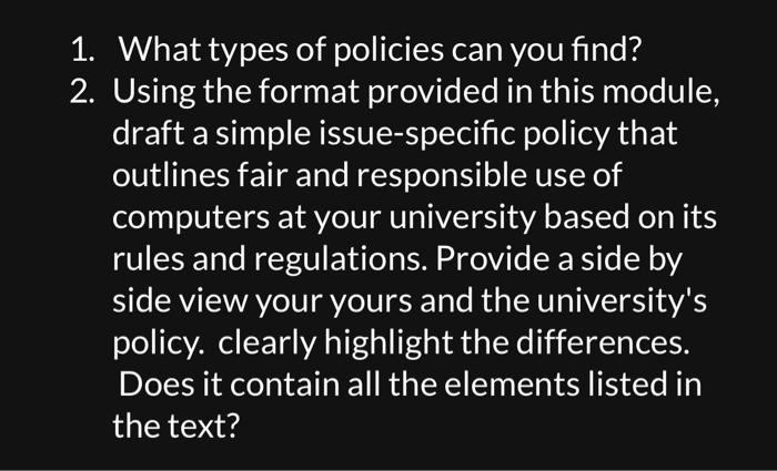 Solved Using the web for examples of issue-specific security | Chegg.com