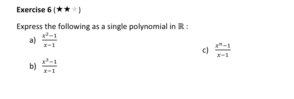 Solved Exercise 6(*********)Express the following as a | Chegg.com