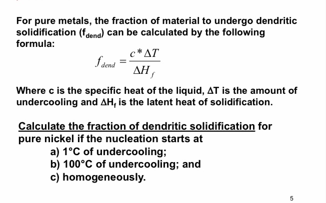 Solved For pure metals, the fraction of material to undergo | Chegg.com