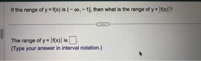 Solved If the range of y=f(x) is (−∞,−1], then what is the | Chegg.com