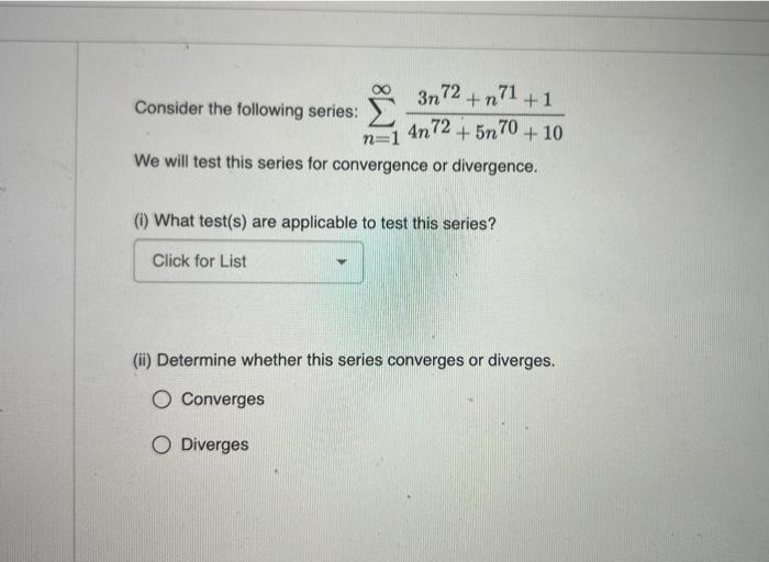 Solved Consider the following series: | Chegg.com