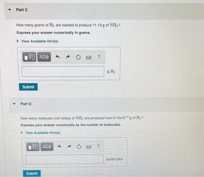 Solved How many grams of H2 are needed to produce 11.13 g of | Chegg.com