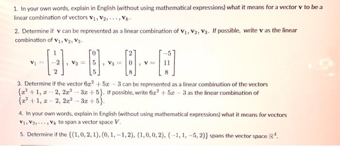 Solved 1. In your own words, explain in English (without | Chegg.com