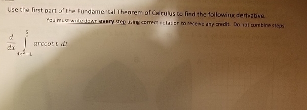 Solved Use the first part of the Fundamental Theorem of | Chegg.com