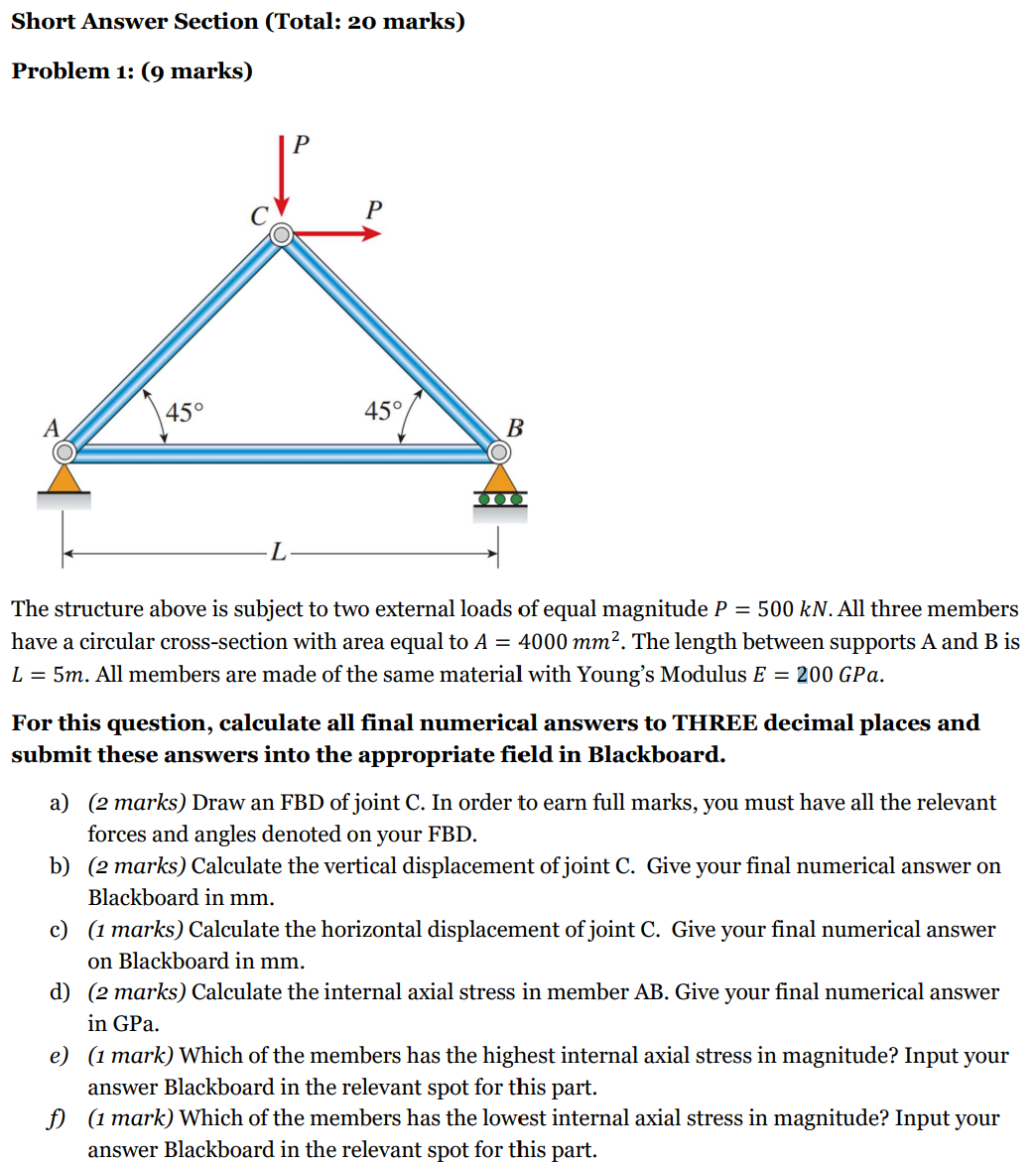 Solved Short Answer Section (Total: 20 ﻿marks)Problem 1: (9 | Chegg.com