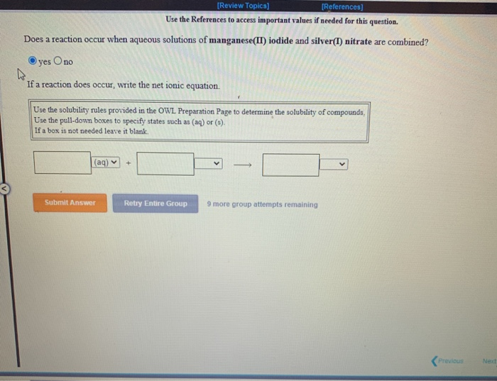 Solved [Review Topics) [References] Use the References to | Chegg.com