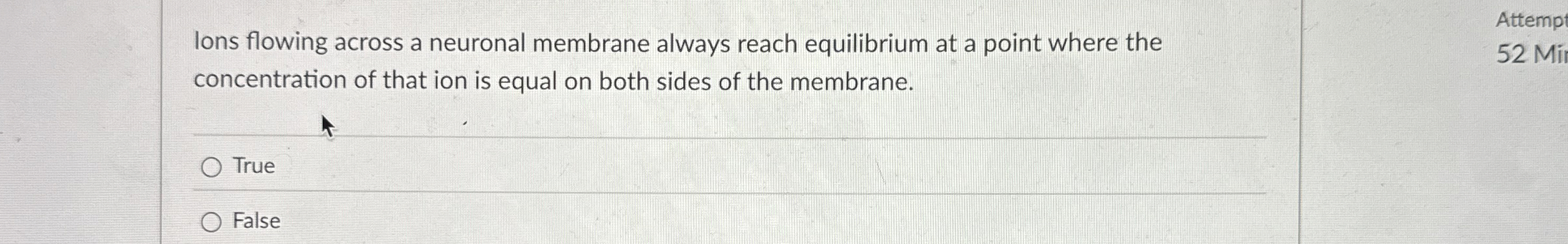 Solved Ions flowing across a neuronal membrane always reach | Chegg.com