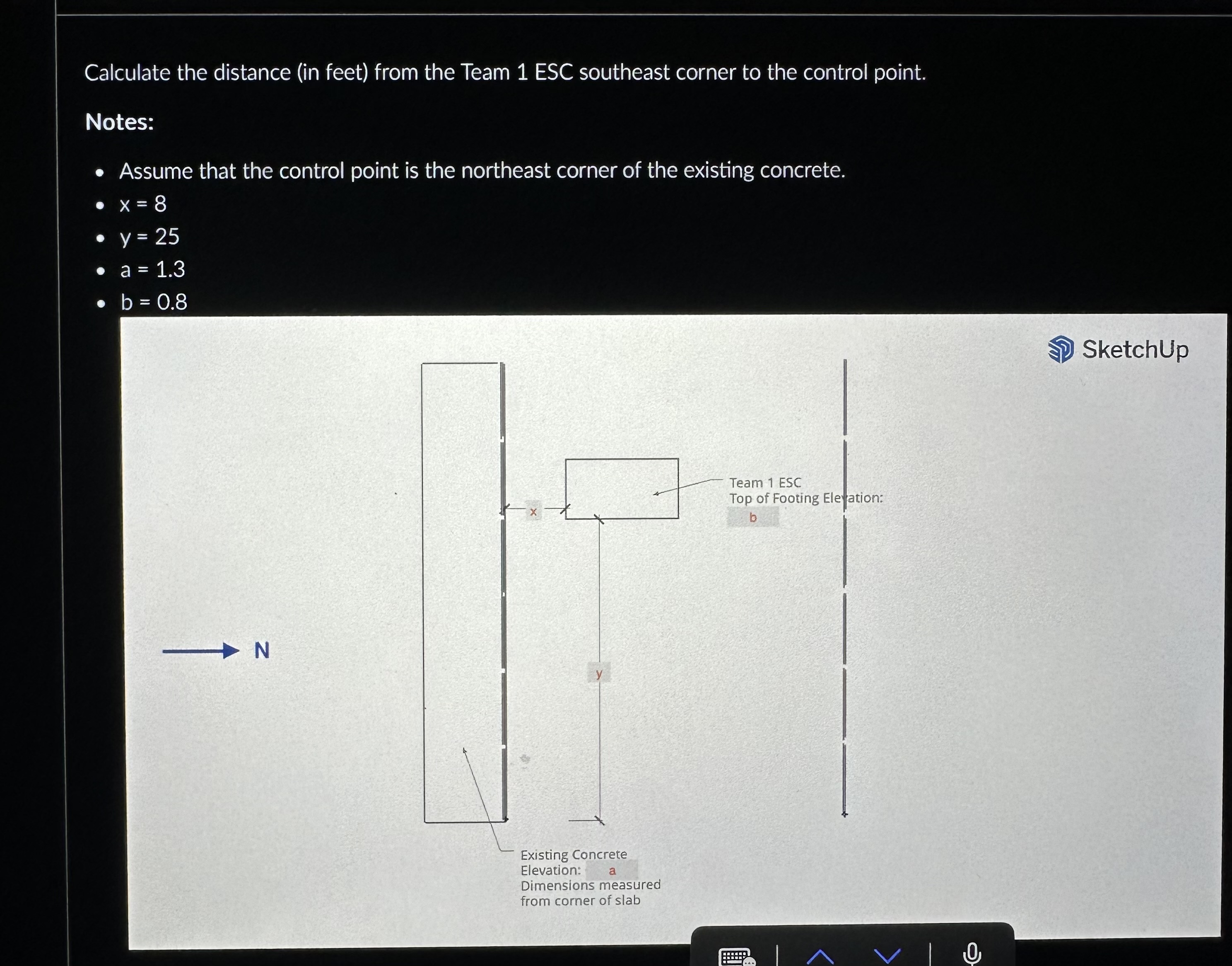 Solved Calculate the distance (in feet) ﻿from the Team 1 | Chegg.com