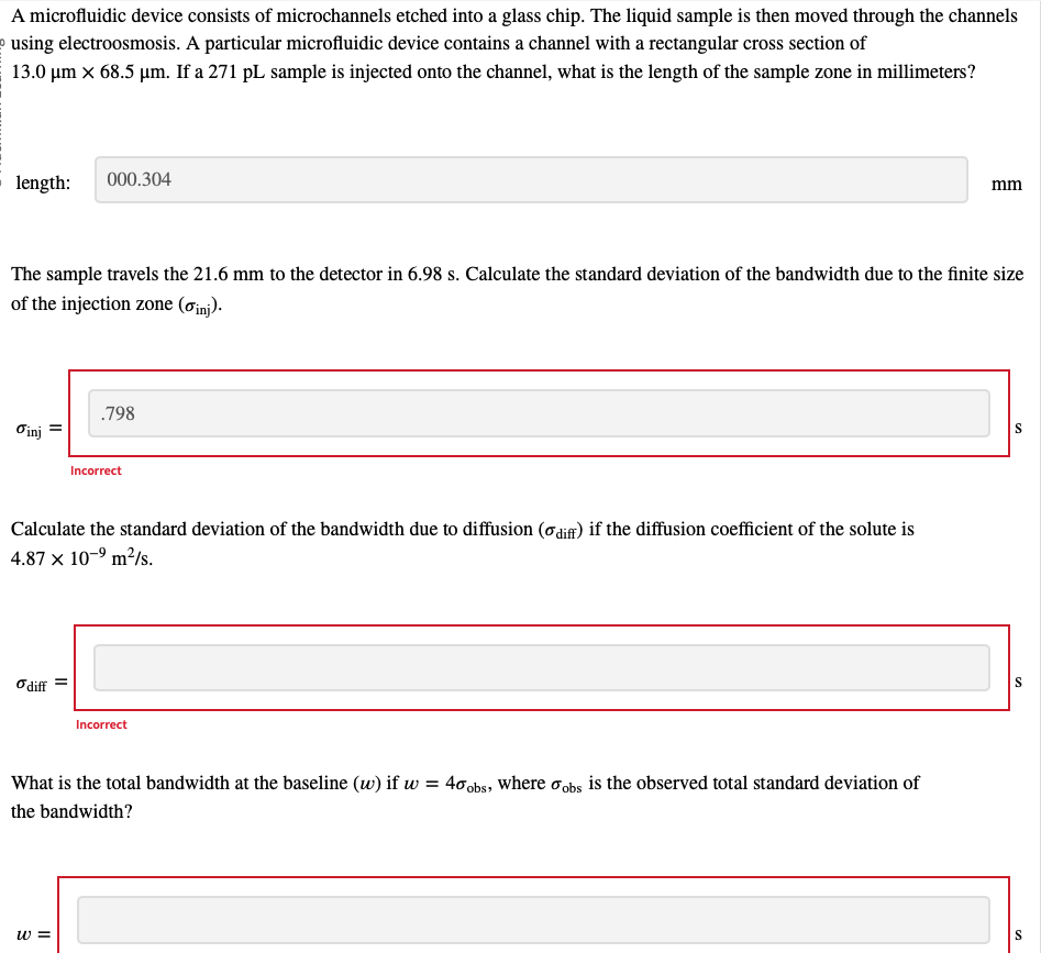 Solved A microfluidic device consists of microchannels | Chegg.com