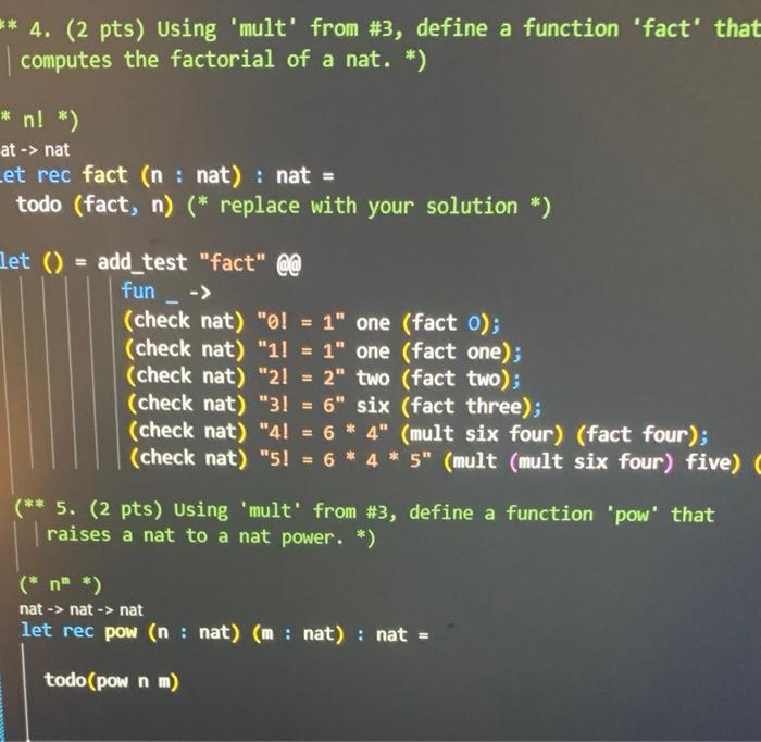 4 2 Pts Using Mult From 3 Define A Function 