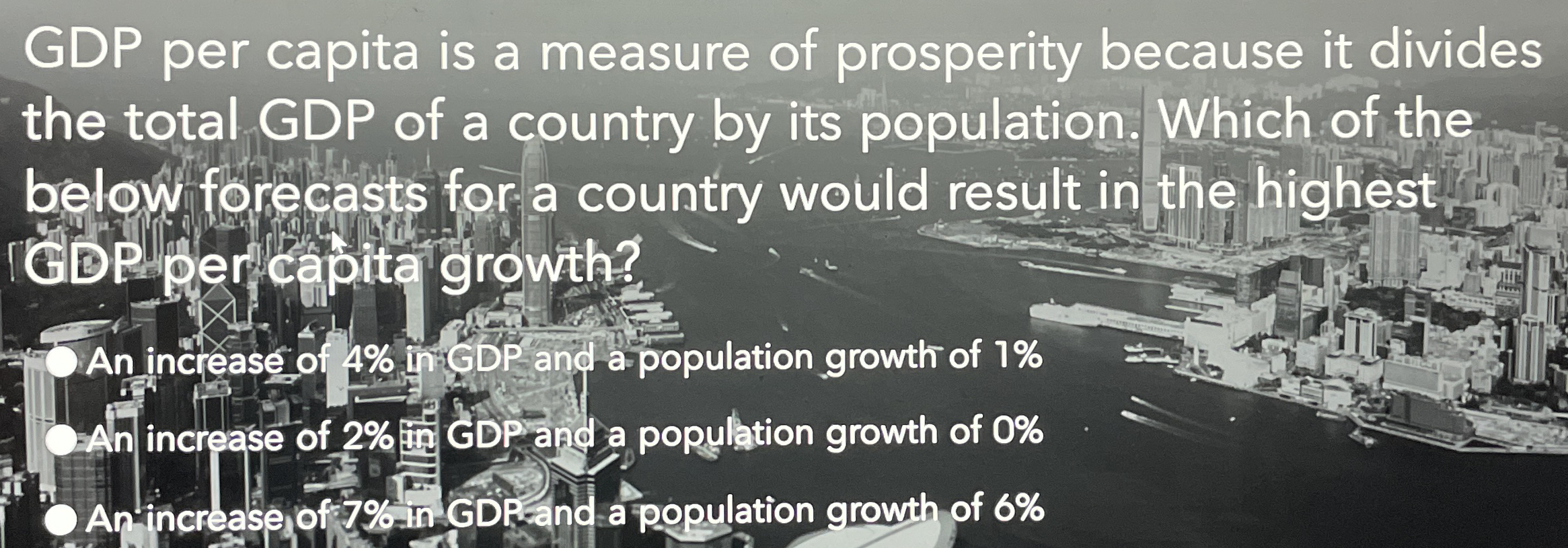 Solved GDP per capita is a measure of prosperity because it | Chegg.com
