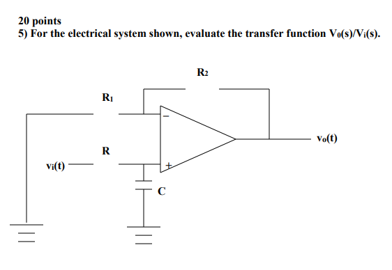 Solved 20 ﻿pointsFor the electrical system shown, evaluate | Chegg.com