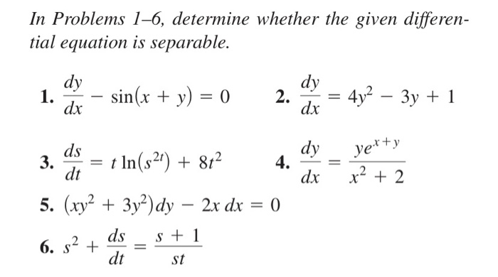 Solved In Problems 1–6, determine whether the given | Chegg.com