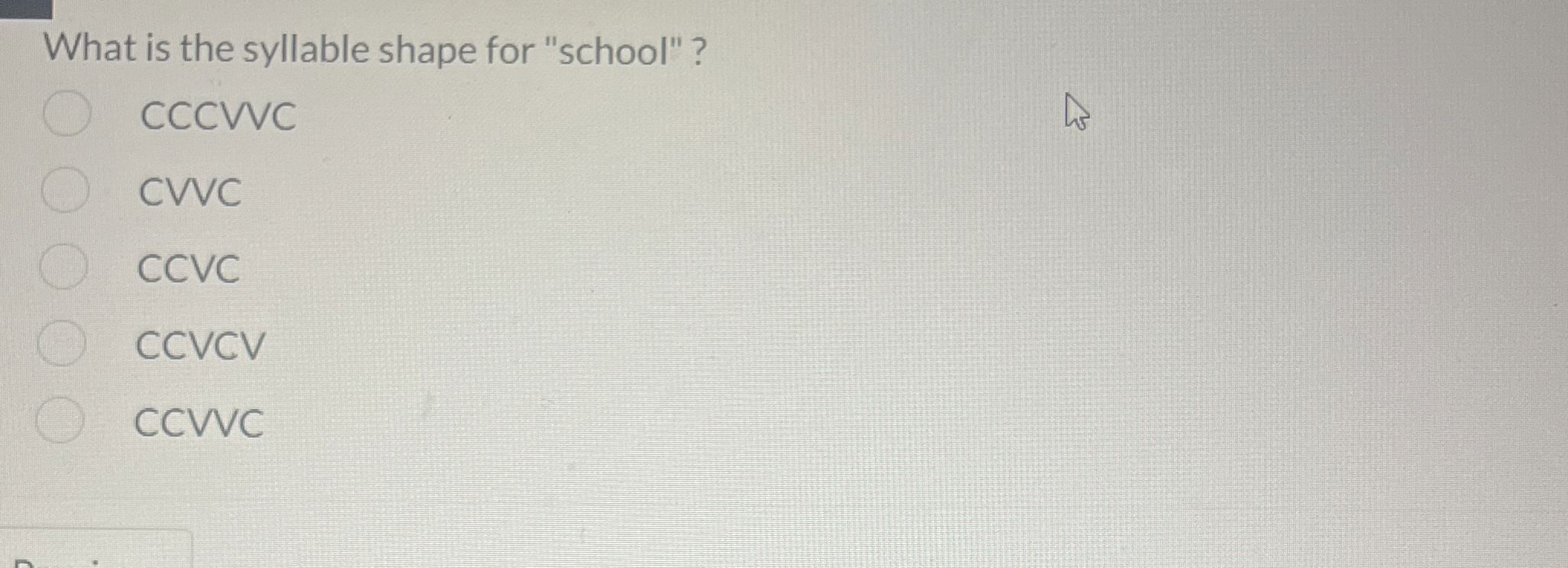 Solved What is the syllable shape for | Chegg.com