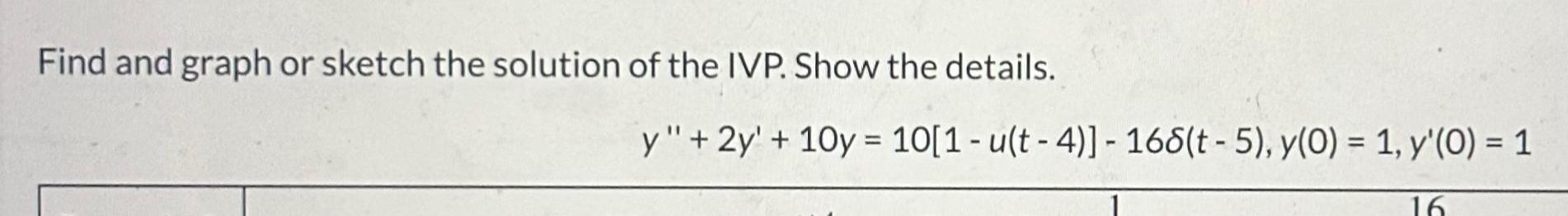 Solved Find and graph or sketch the solution of the IVP. | Chegg.com