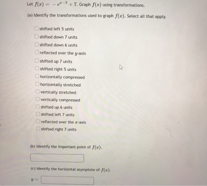 Solved Let f(x) = - *-5 + 7. Graph f(x) using | Chegg.com