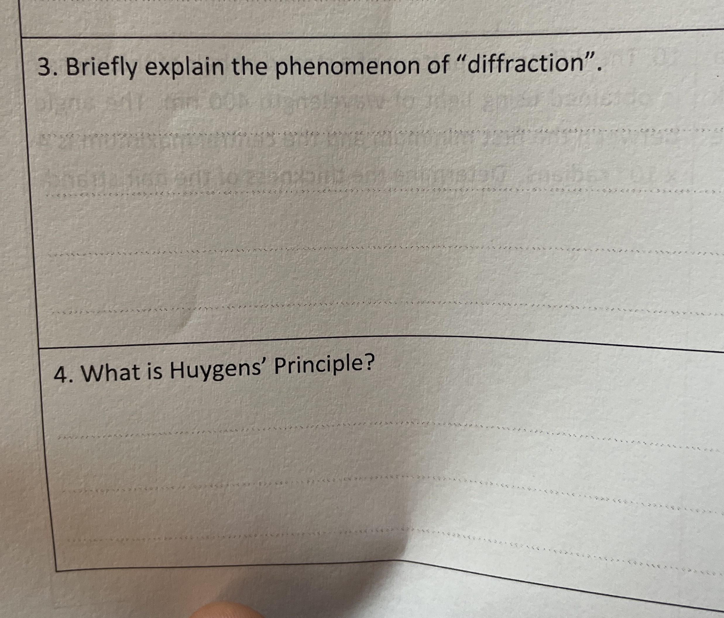 Solved Briefly explain the phenomenon of "diffraction".What | Chegg.com
