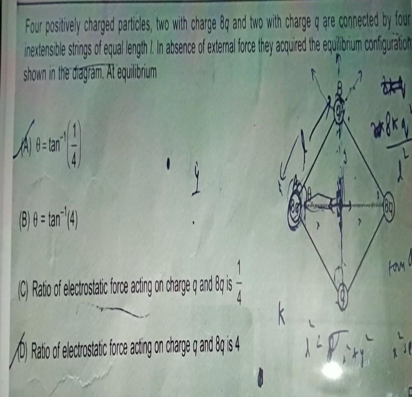 Solved Four positively charged particles, two with charge 89 | Chegg.com