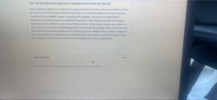 USE THE INFORMATION BELOW TO ANSWER QUESTIONS 28 THRU | Chegg.com