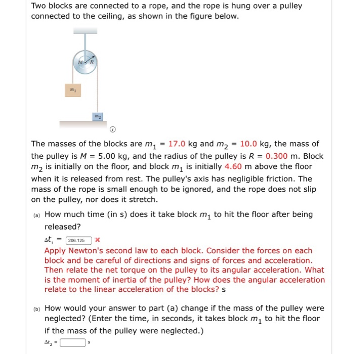 Solved Two blocks are connected to a rope, and the rope is | Chegg.com