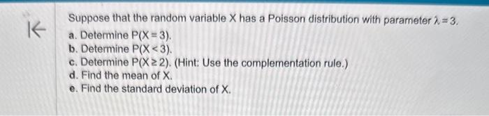 Solved Suppose that the random variable X has a Poisson | Chegg.com