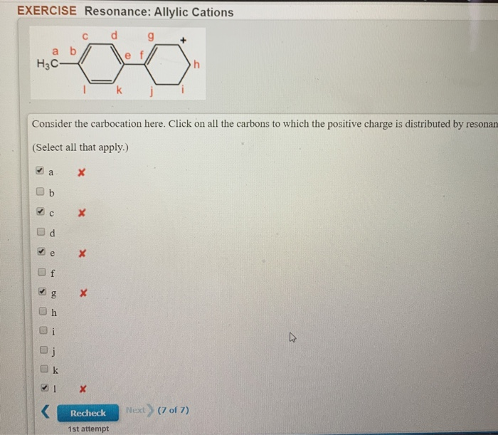 Solved EXERCISE Resonance: Allylic Cations Cd 9 Consider the | Chegg.com