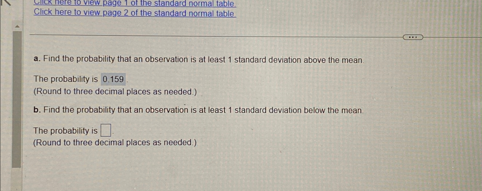 Click nere to view page 1 ﻿of the standard normal | Chegg.com