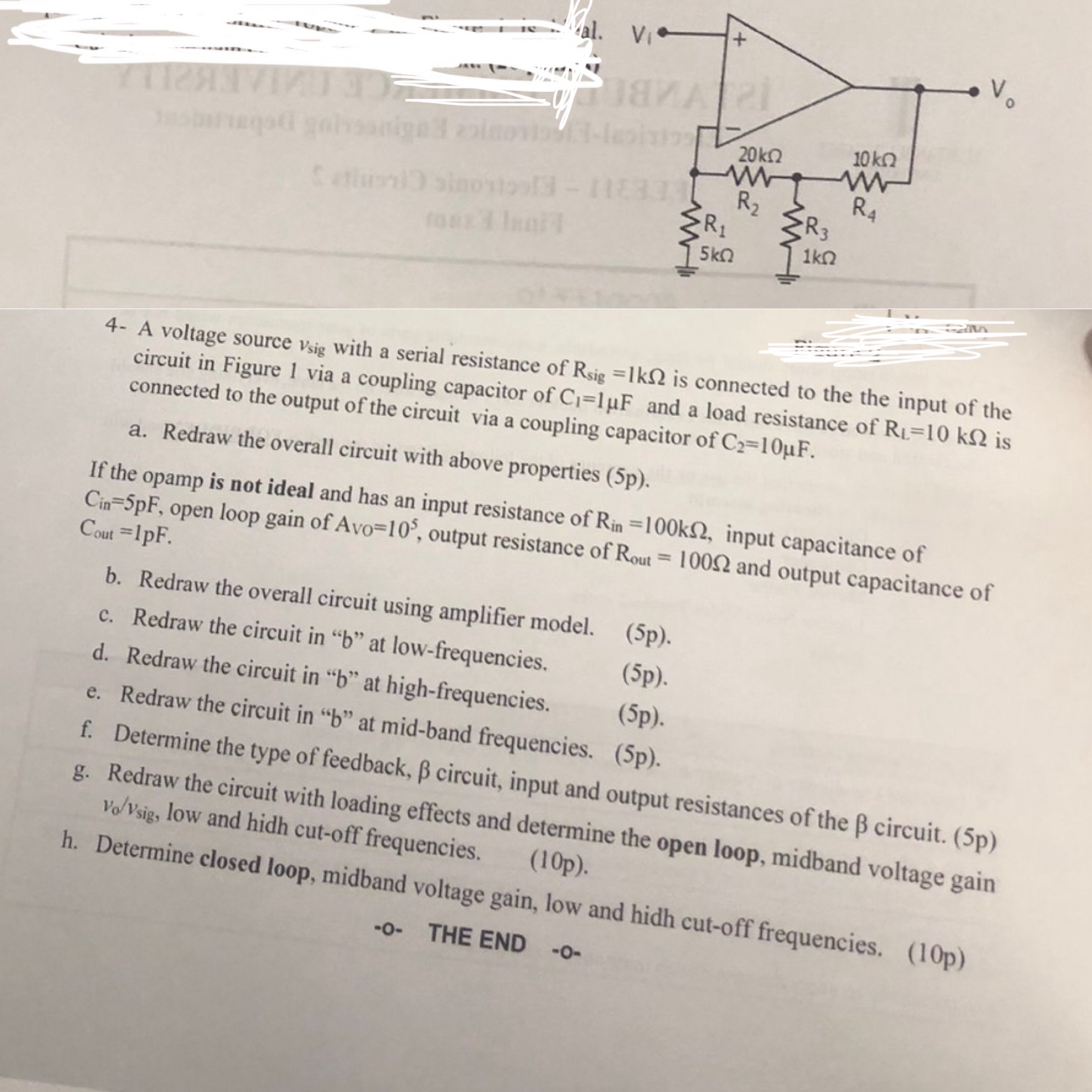 4- ﻿A voltage source vsig ﻿with a serial resistance | Chegg.com