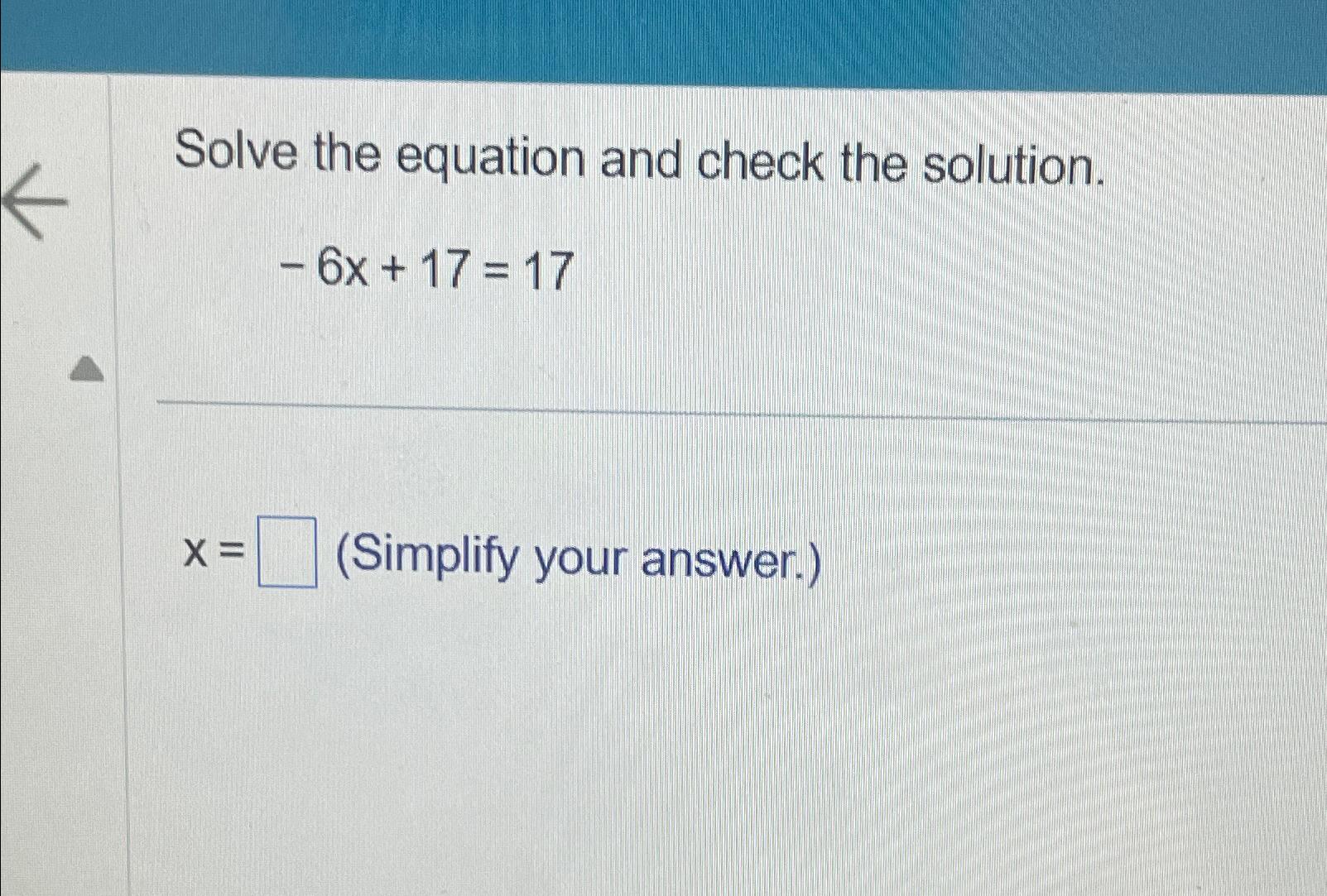 Solved Solve the equation and check the | Chegg.com