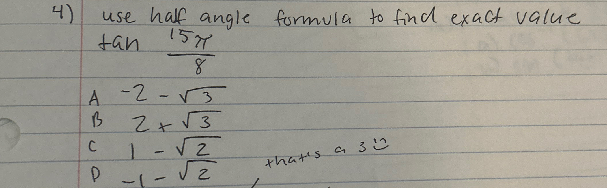 Solved use haf angle formula to find exact | Chegg.com