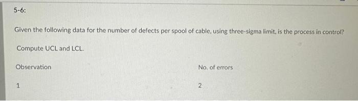 Solved Given the following data for the number of defects | Chegg.com