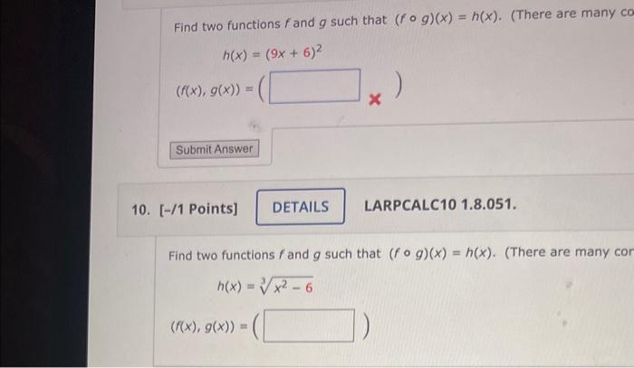 Solved To decompose the composite function | Chegg.com