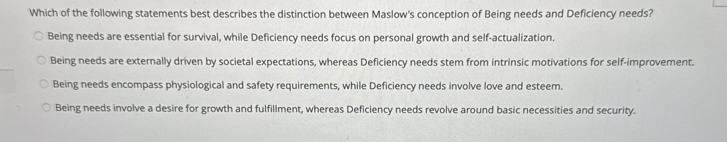 Solved Which of the following statements best describes the | Chegg.com