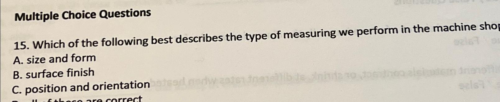 Solved Multiple Choice Questions15. ﻿Which of the following | Chegg.com
