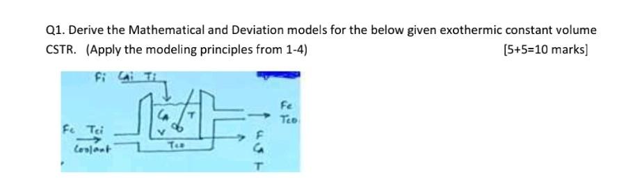 Solved Q1. Derive the Mathematical and Deviation models for | Chegg.com