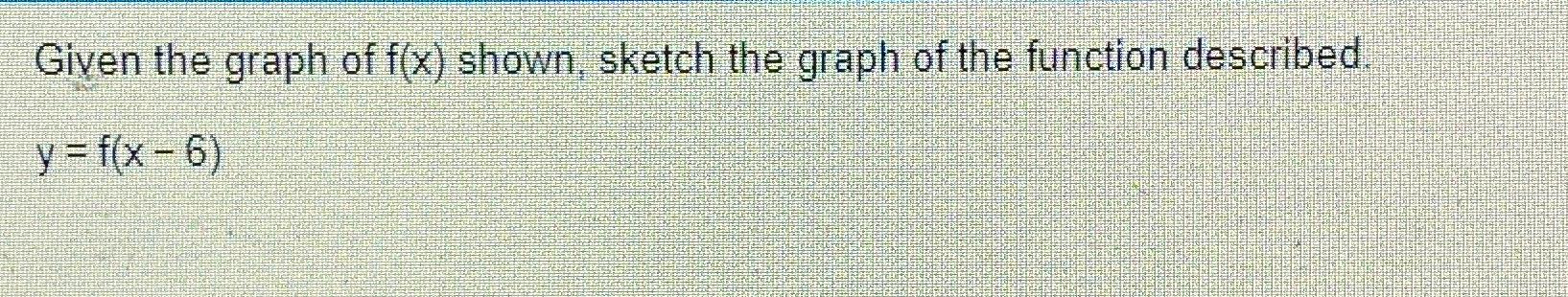 Solved Given The Graph Of F X ﻿shown Sketch The Graph Of