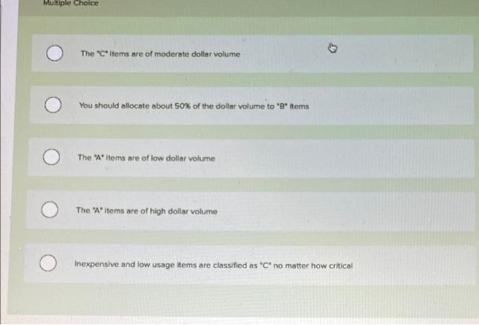 Solved Using the ABC classification system for Inventory, | Chegg.com