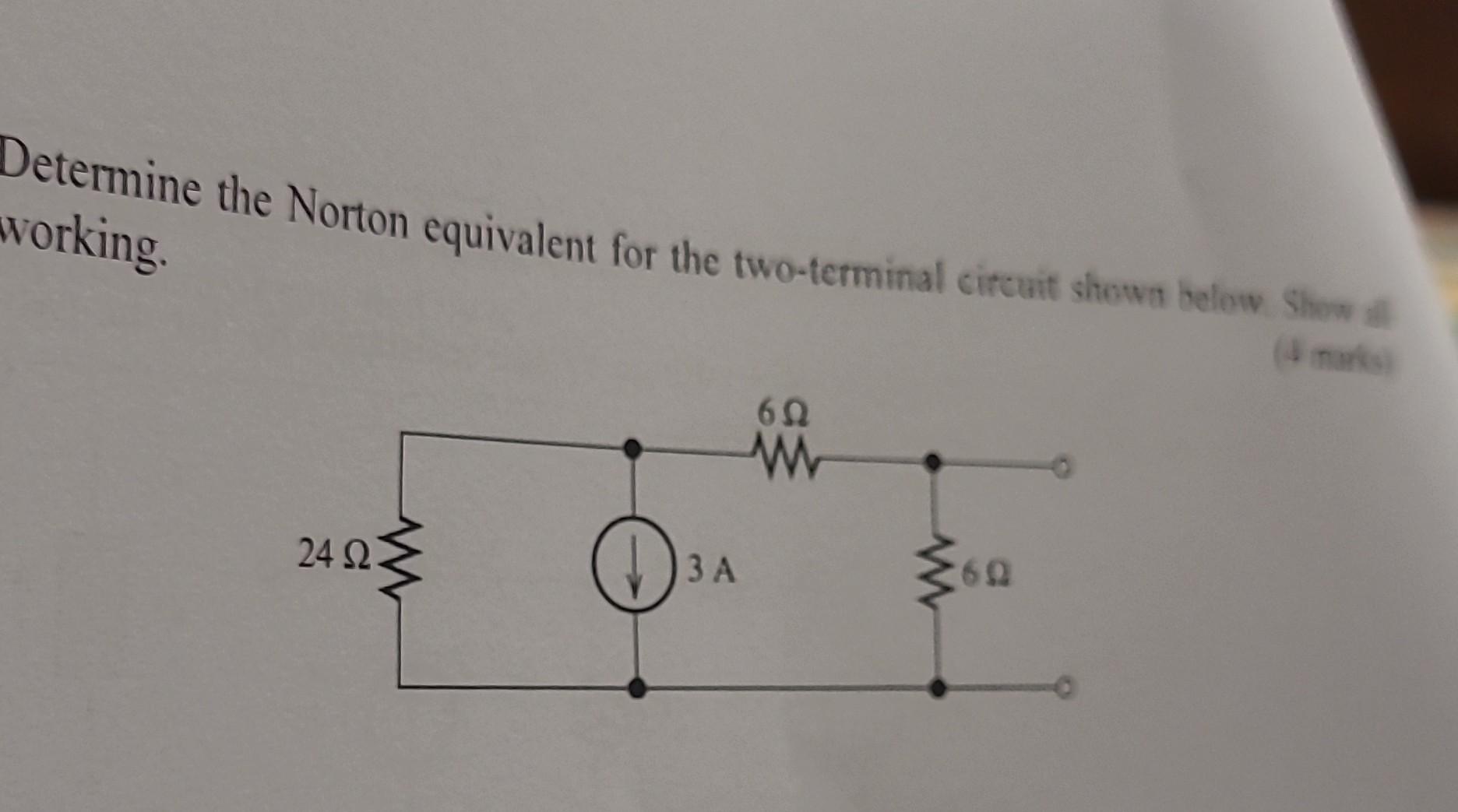 Solved Determine the Norton equivalent for the two-terminal | Chegg.com