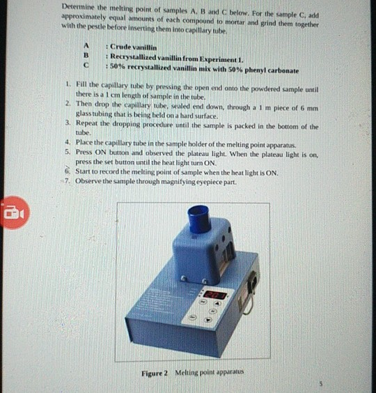 Solved Melting point determination The following procedures | Chegg.com