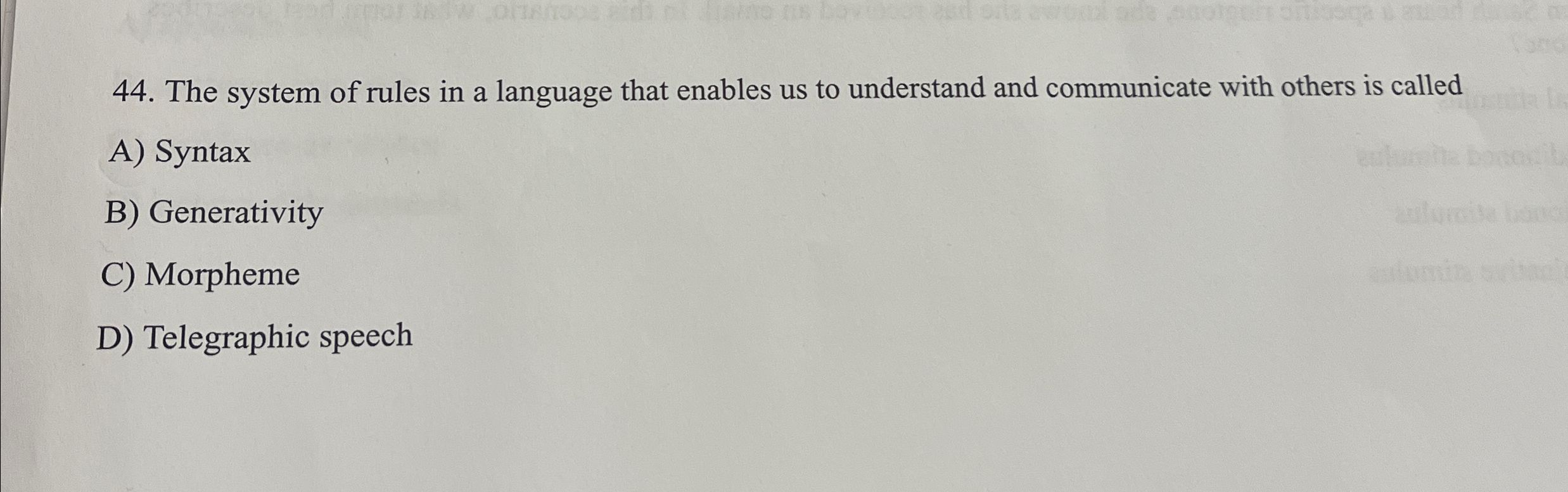 Solved The system of rules in a language that enables us to | Chegg.com