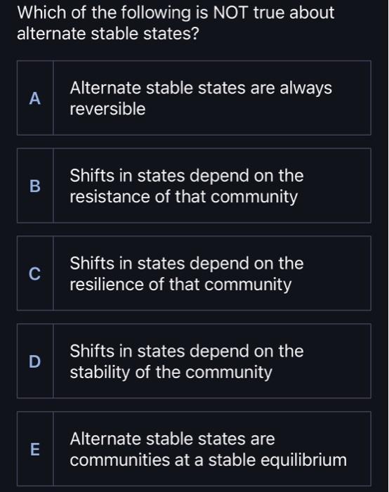 Solved Which of the following is NOT true about alternate | Chegg.com