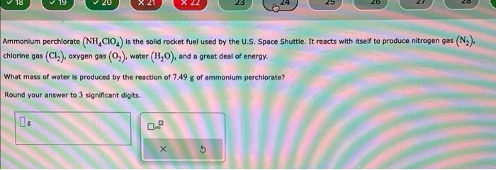 Solved Ammonium perchlorate (NH4ClO4) is the solid rocket | Chegg.com