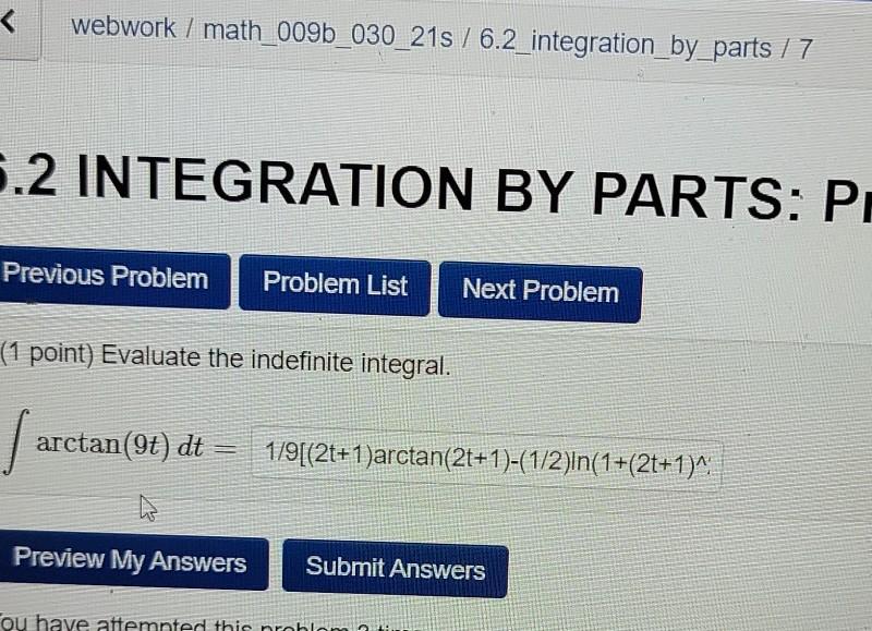 Solved webwork / math_009b_030_21s / | Chegg.com