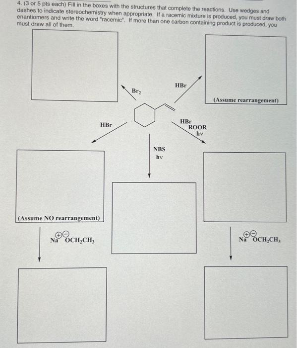 Solved 4. ( 3 or 5 pts each) Fill in the boxes with the | Chegg.com