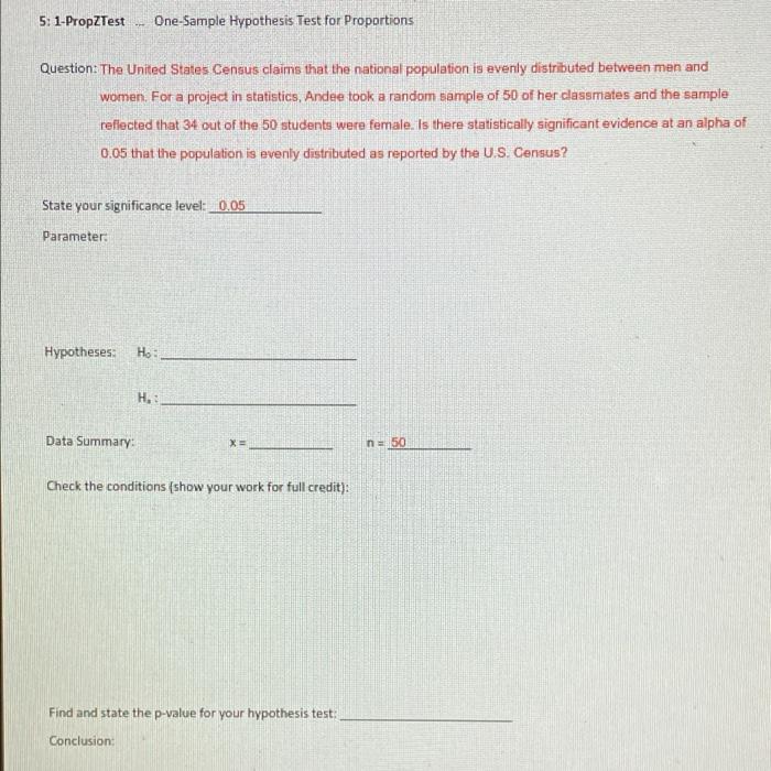 Solved 5:1-PropZTest One-Sample Hypothesis Test for | Chegg.com