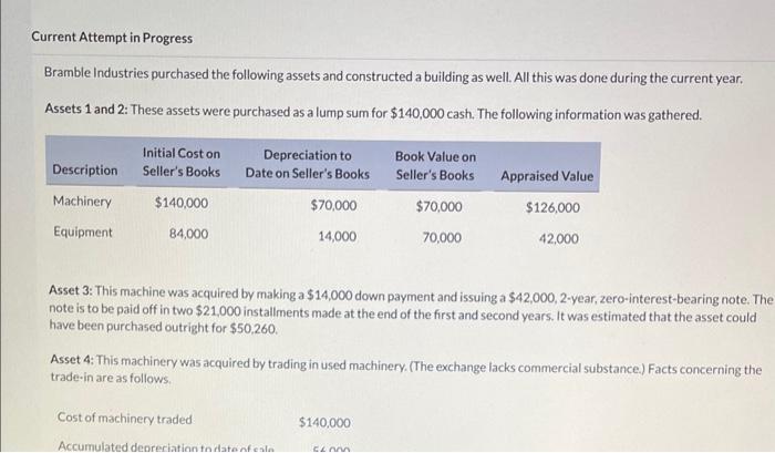 Bramble Industries purchased the following assets and | Chegg.com